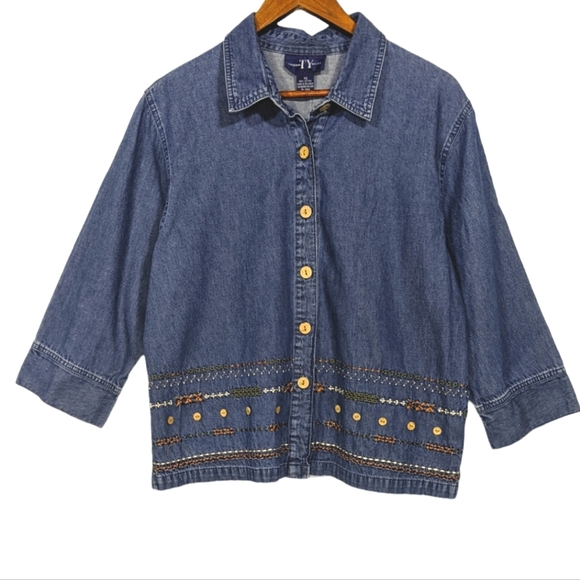 Original Ty Wear | Tops | Vtg 9s Original Ty Wear Button Front ...